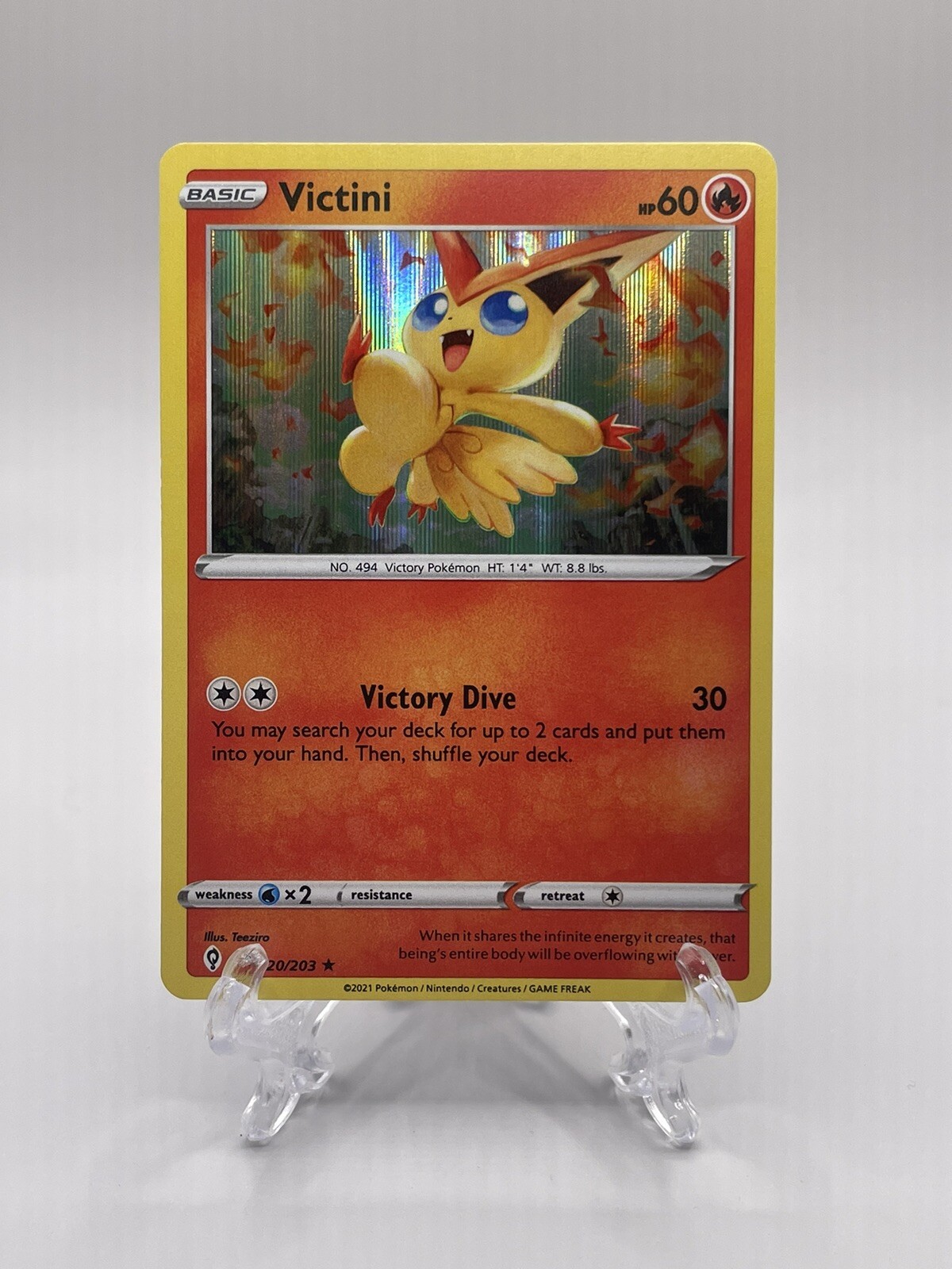 🔥Pokémon TCG-Victini-020/203-Evolving Skies-Holo-M/NM!Pack Fresh!🔥 | eBay