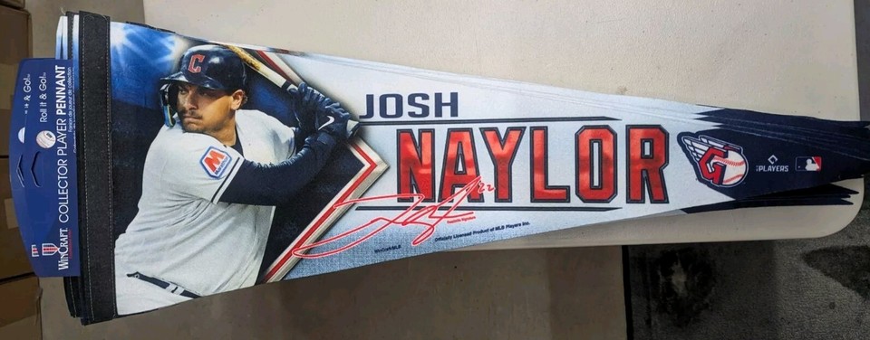 JOSH NAYLOR CLEVELAND GUARDIANS CUSTOM EXCLUSIVE PREMIUM PENNANT 12"X30 ...