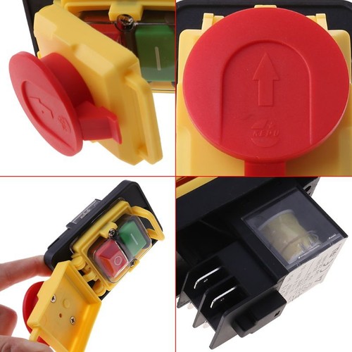KJD12 250V 4Pin Waterproof Start Stop No Volt Release Pushbutton Switch ...