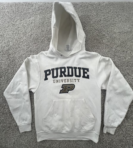 Vintage Purdue Boilermakers Hoodie Mens Small White Sweatshirt Big 10 ...