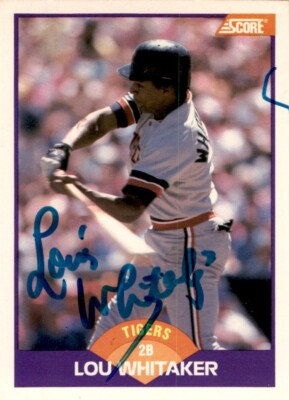 1989 Score Baseball Lou Whitaker Hand Signed Auto 2233 | eBay