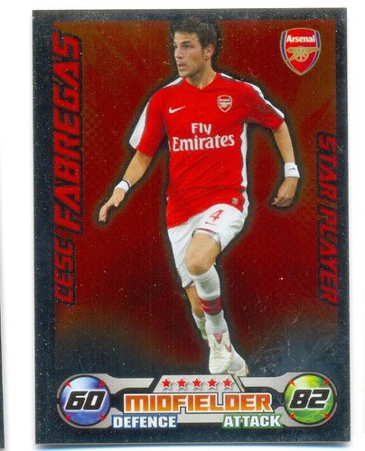 2008/2009 Topps Match Attax Star Player Card Cesc Fabregas - Arsenal | eBay