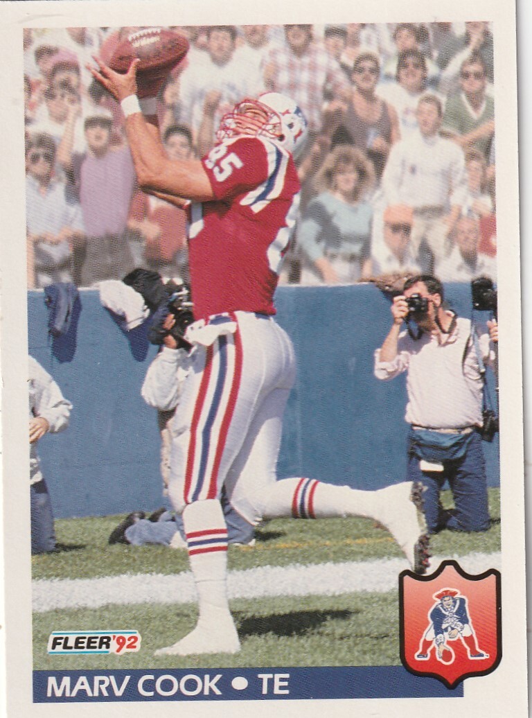 FREE SHIPPING-MINT-1992 Fleer Marv Cook #257 PLUS PATRIOTS BONUS CARDS ...