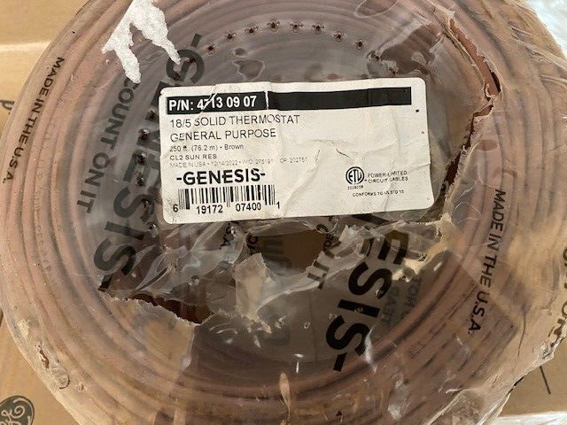 18/5 Thermostat Wire - 250' Non-Plenum Rated Speed Bag 47130907 | eBay