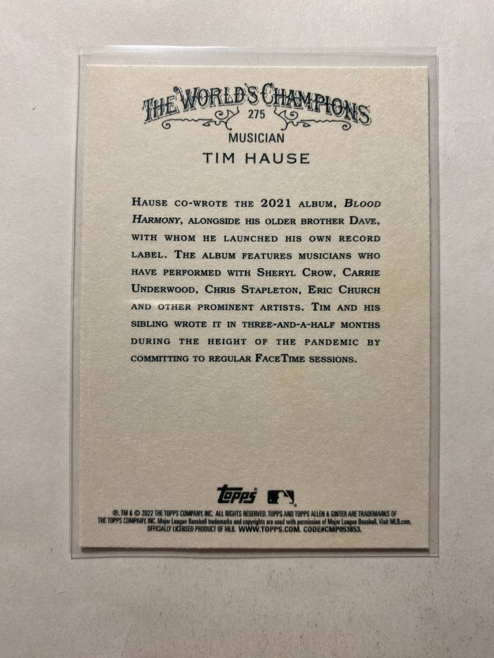 Tim Hause 2022 Topps Allen & Ginter #275 Card | eBay