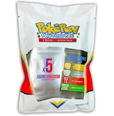 PokeRev Pack 3.0 Sealed 6 Pokemon Booster Packs 5+1 Bonus Pack | eBay