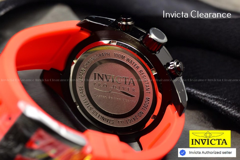 Invicta Pro Diver Men's Chrono Red Dial Red Tone Strap SS Watch - 50mm ...