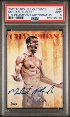 2012 TOPPS USA OLYMPICS U.S. CHAMPIONS AUTOS #MP MICHAEL PHELPS PSA 9 ...