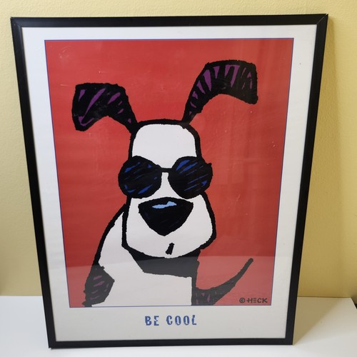 Rare Print by Ed Heck Dog wearing Sunglasses BE COOL 2011 Art Beats ...