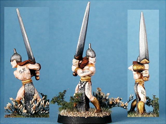 Celtos painted miniature Male Fighter with Greatsword | eBay