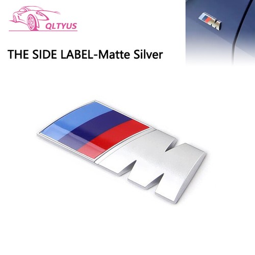 FOR BMW M Series Silver Trunk Emblem Lettering Decal Badge fender ...
