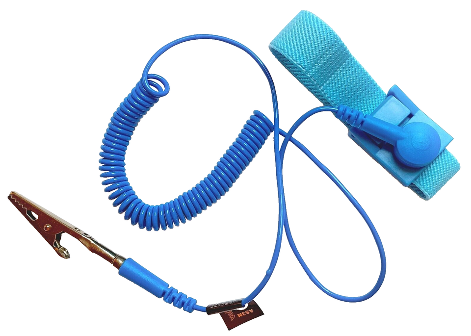 Antistatic Wristband Cuff Grounding Band ESD 1.8m Blue | eBay