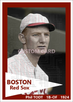 Phil Todt - 1924 Boston Red Sox - 2.5 x 3.5 custom card (blank back) | eBay