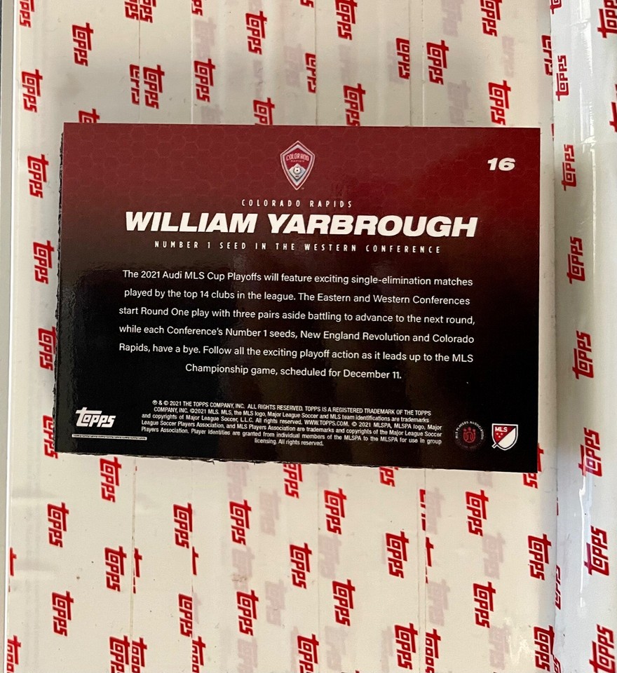 William Yarbrough Colorado Rapids 2021 Topps MLS Playoffs On Demand #16 ...