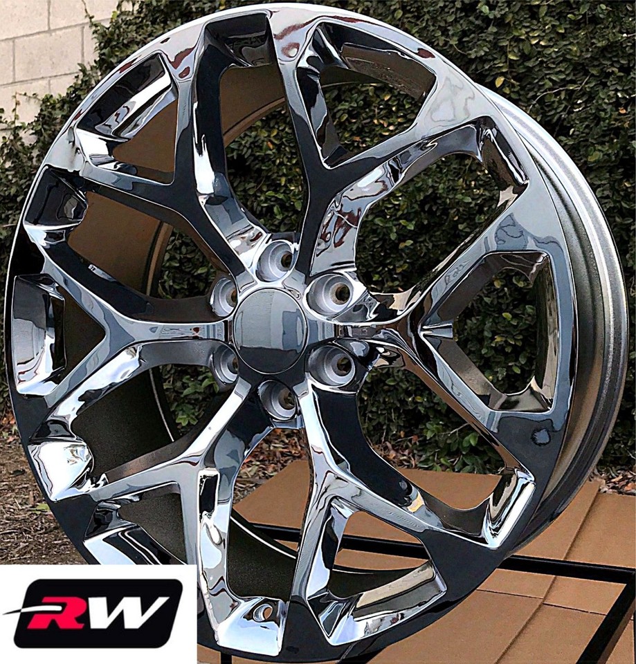 24 inch GMC Sierra 1500 OE Replica Snowflake Wheels Chrome Rims 24 x10 ...