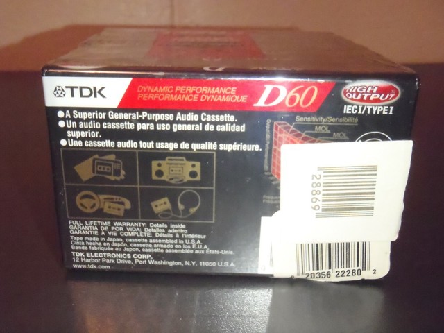 TDK D60 60 Minute Iec1/type1 Cassette Tapes 16 Low Noise High Output ...