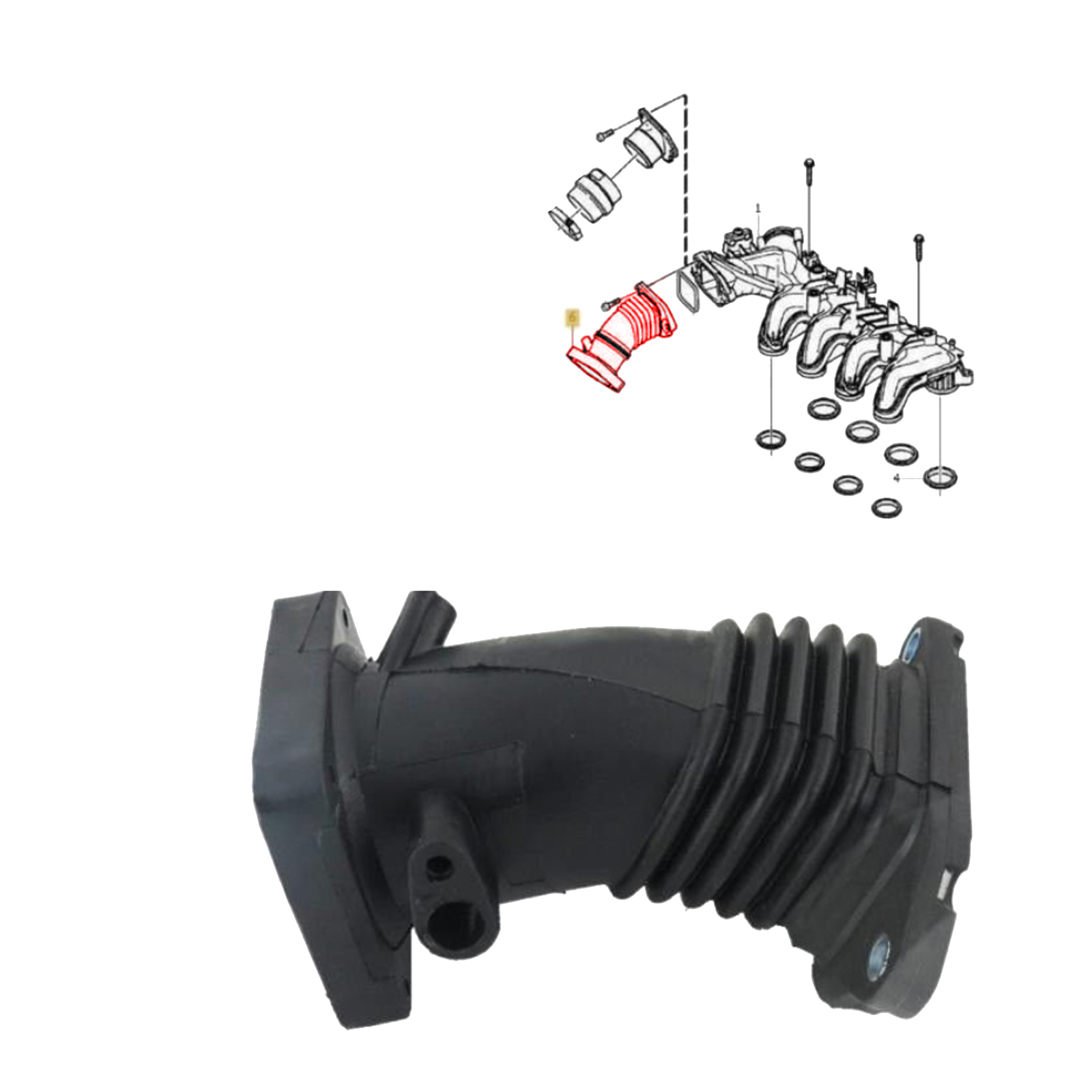 Tuyau d'Aspiration Durite de Turbo pour FORD FOCUS 2 C-MAX 1.6 Tdci 90 ...