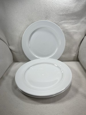 Threshold White Beaded Porcelain Dinner Plates 11.25” Set 3 | eBay