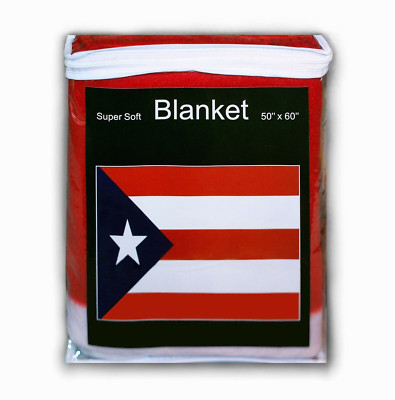 Puerto Rico Flag Fleece Blanket (50"x60") Travel Throw Cover Rican ...