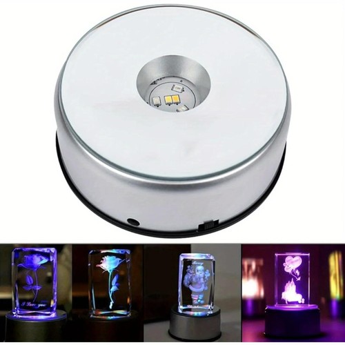 Rotating Display Stand 360°Rotating LED Lights LED Display Base ...