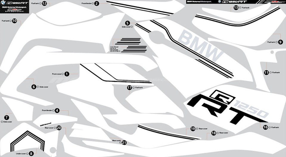 BMW R1250RT / R1200RT motorcycle stickers decals graphics set | eBay