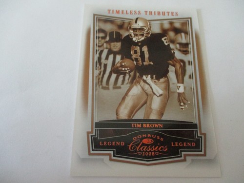 2008 Classics Timeless Tributes Bronze Tim Brown Card #126 Serial #26/ ...