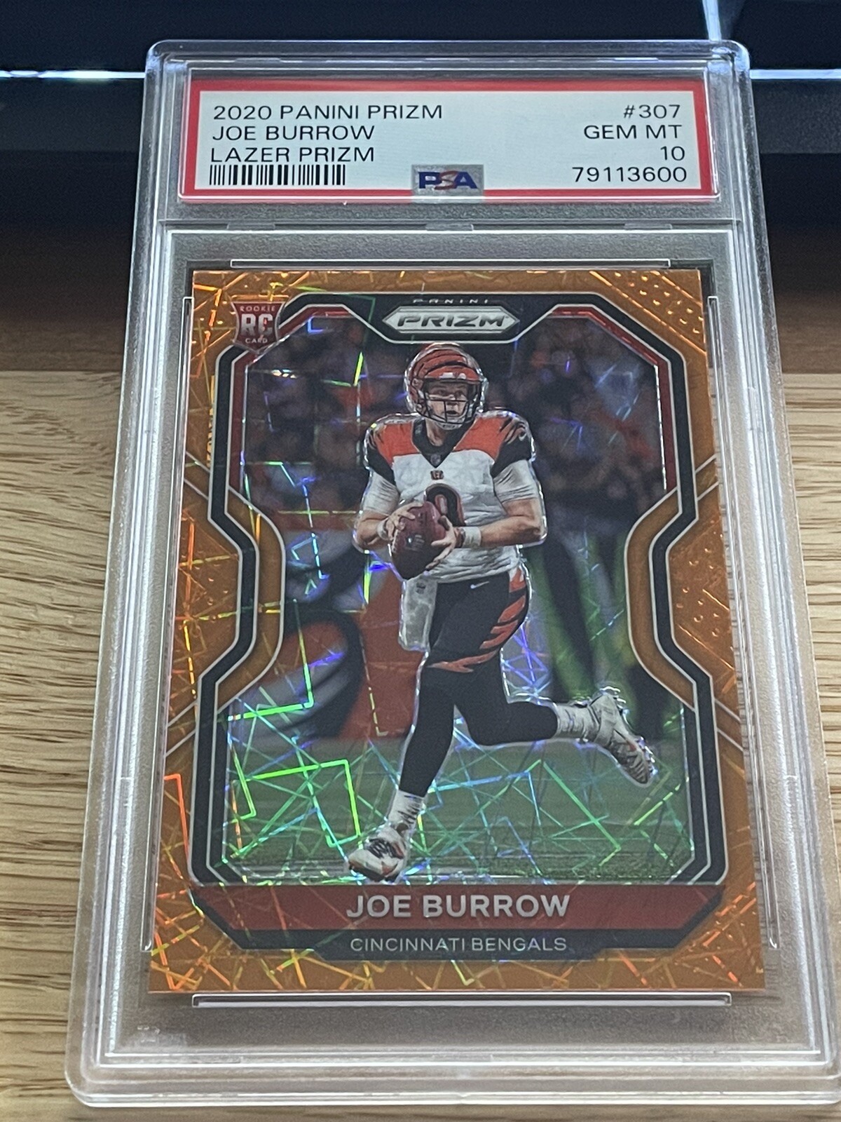 2020 Joe Burrow Panini Prizm Orange Lazer Prizm PSA 10🔥Rookie Card #307 ...