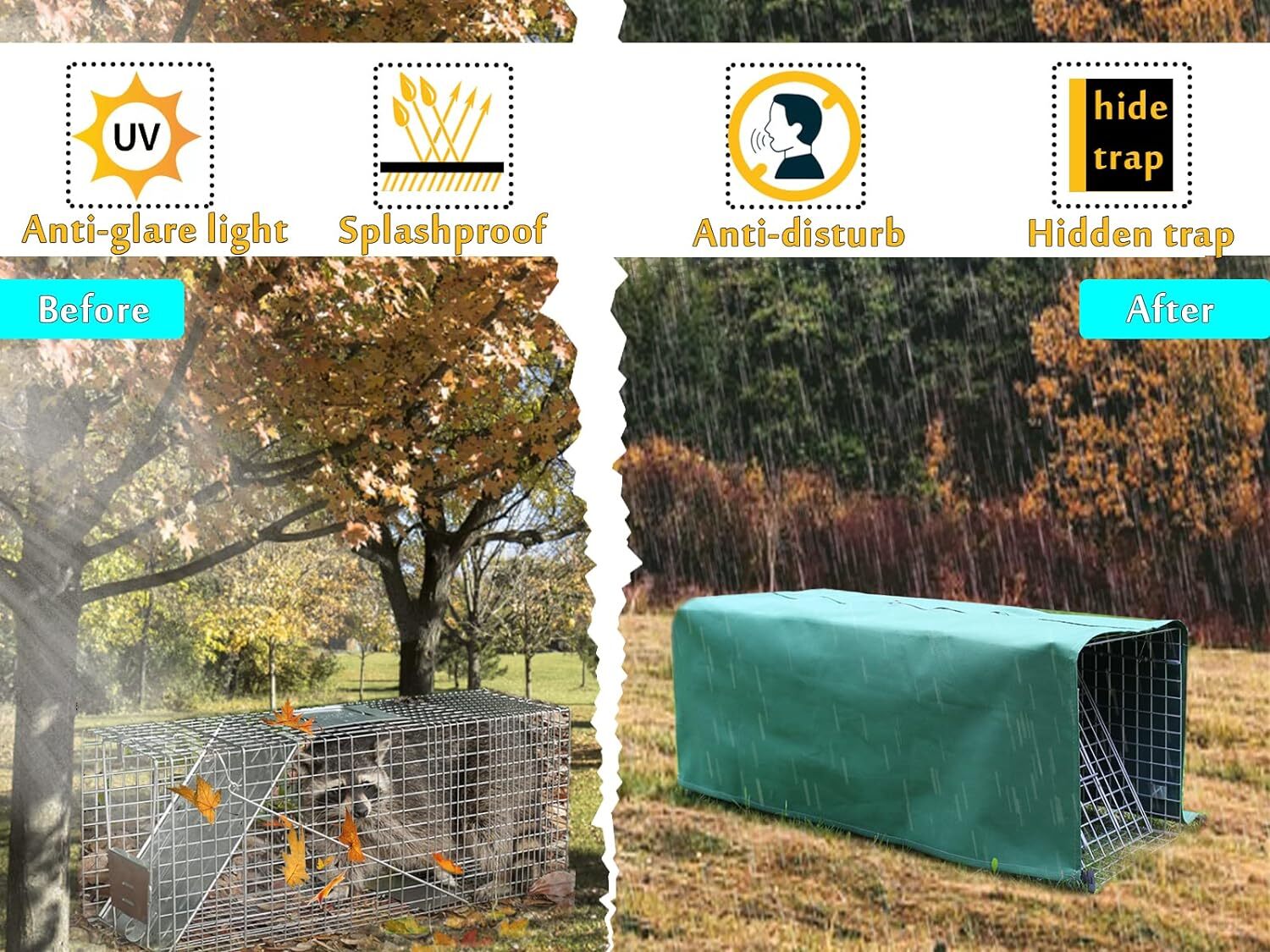 Trap Cage Cover Cage Covers for Small Animal Trap Cage, Feral Cat Trap ...