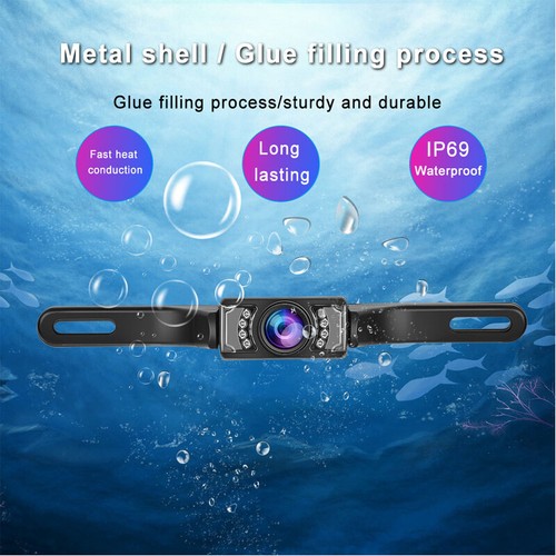8 LED Car Rear View Backup Camera Reverse License Plate Night Vision ...