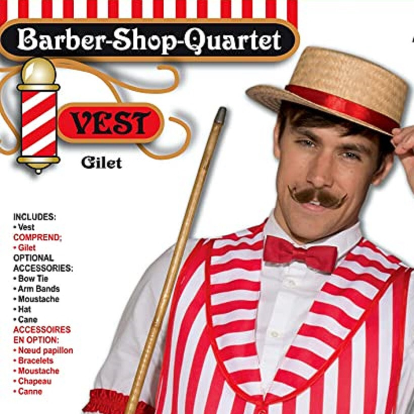 Barber Shop Quartet Vest XL vintage look retro 20s saloon singer adult ...