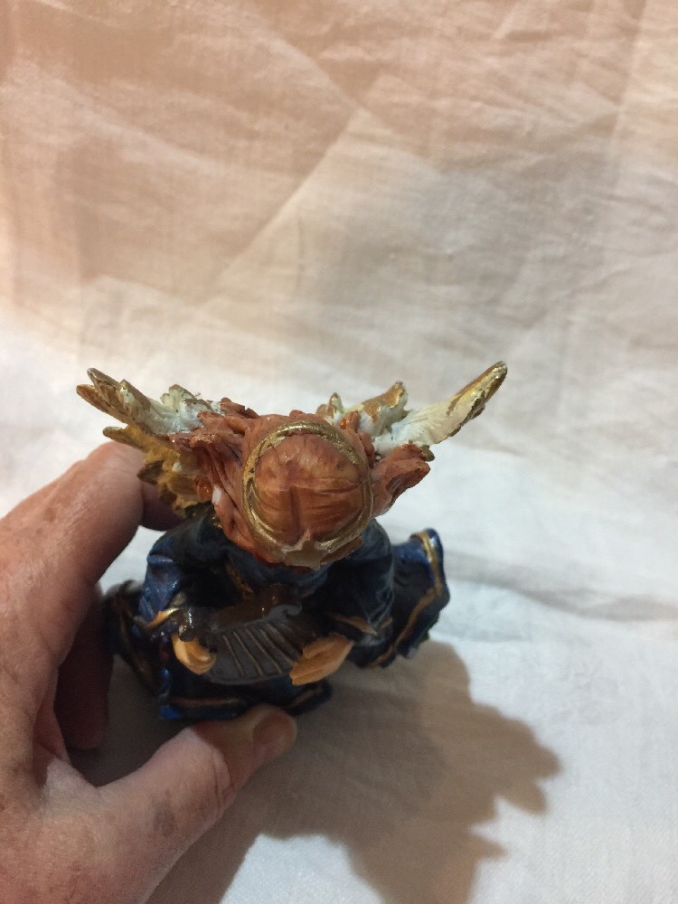 ️K's Collection Vintage Christmas Angel Blue Robe Harp Gold Wings ...