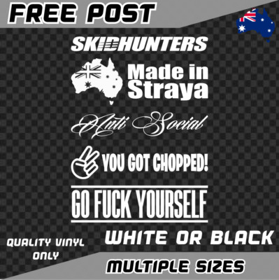 Rear Window Banner Sticker Set Decal JDM Drift Car Turbo Skid ...