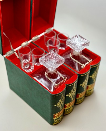 ONE-OF-A-KIND VINTAGE HIDDEN FULL BAR SET WITH 2 DECANTERS AND 6 ...