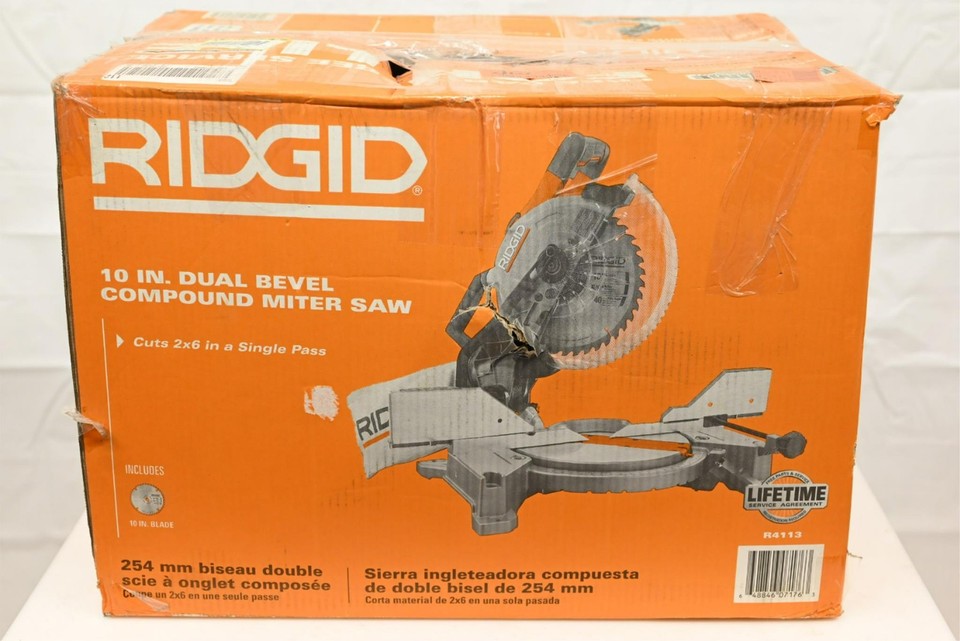 Ridgid R4113 10" Dual Bevel Compound Miter Saw 648846071763| eBay