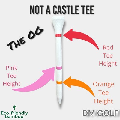 Not A Castle Tee 50x 70mm Bamboo Golf Tees With Castle Tee Height ...