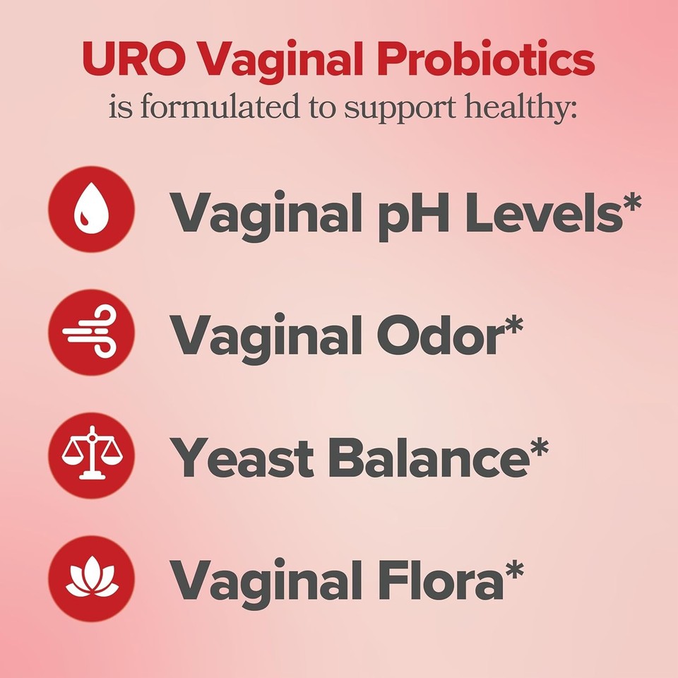 URO Vaginal Probiotics for Women pH Balance with 60 Count (Pack of 1 ...