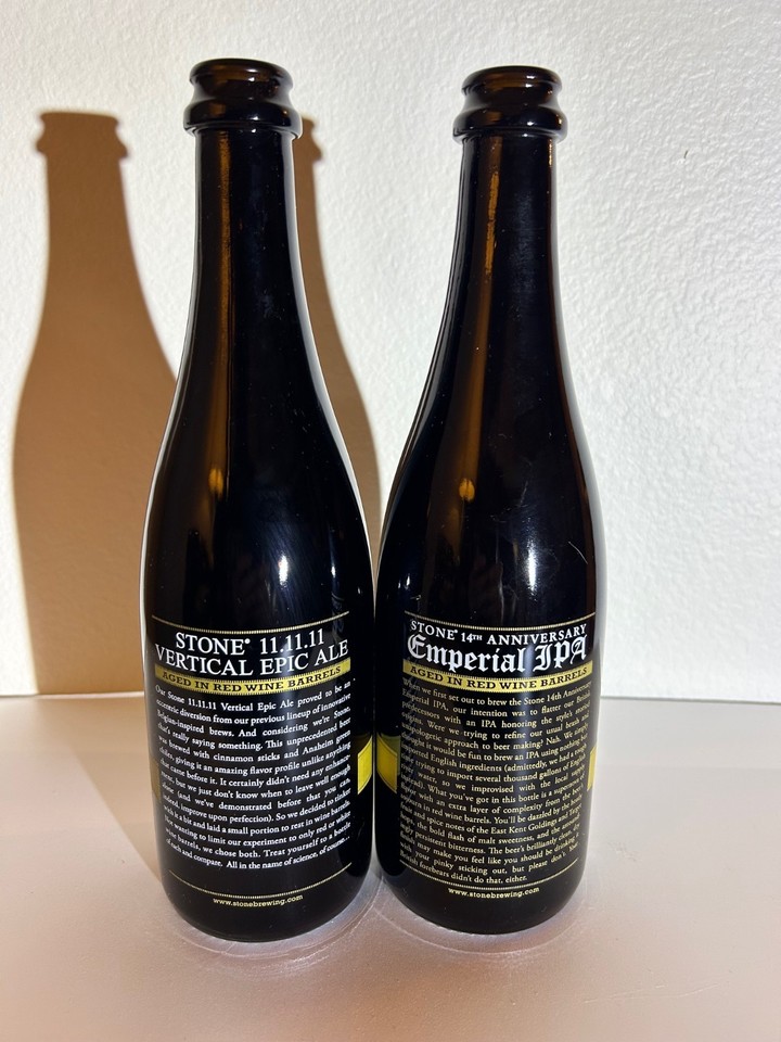 Stone Brewing Vertical Epic 11.11.11 & 14th Ann IPA Bottles Quingenti ...