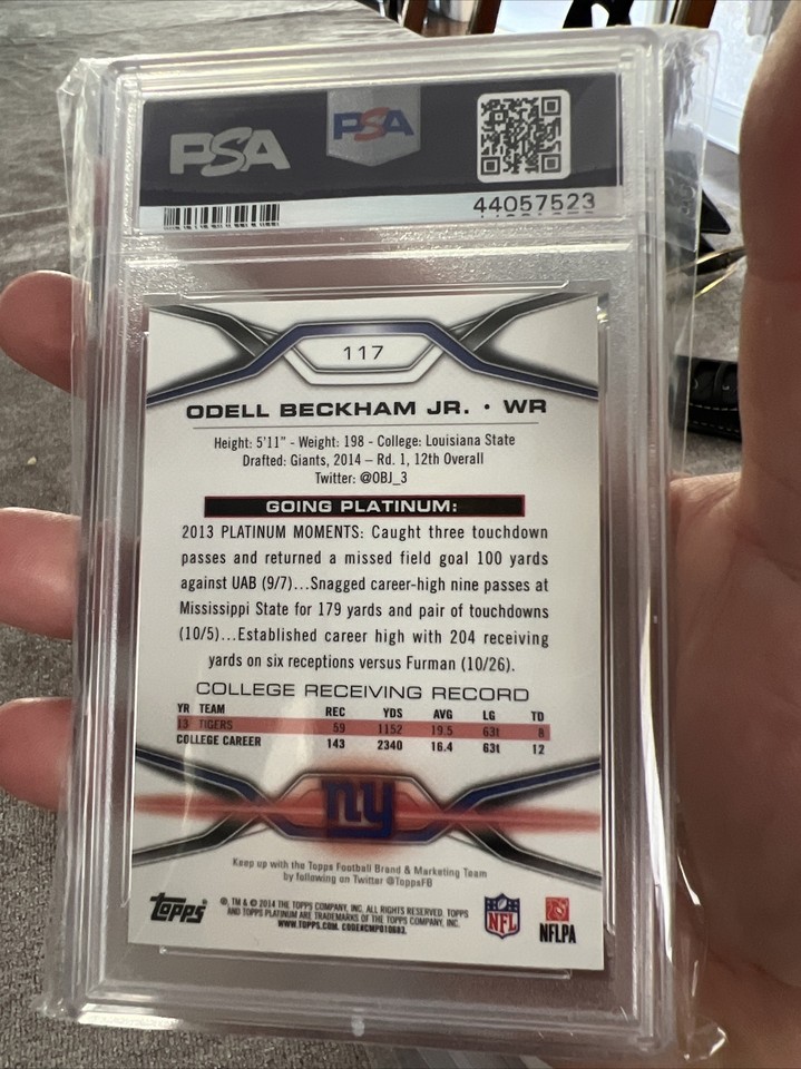 ODELL BECKHAM JR. 2014 Topps Platinum Rookie X-Fractor #117 * PSA 10 ...