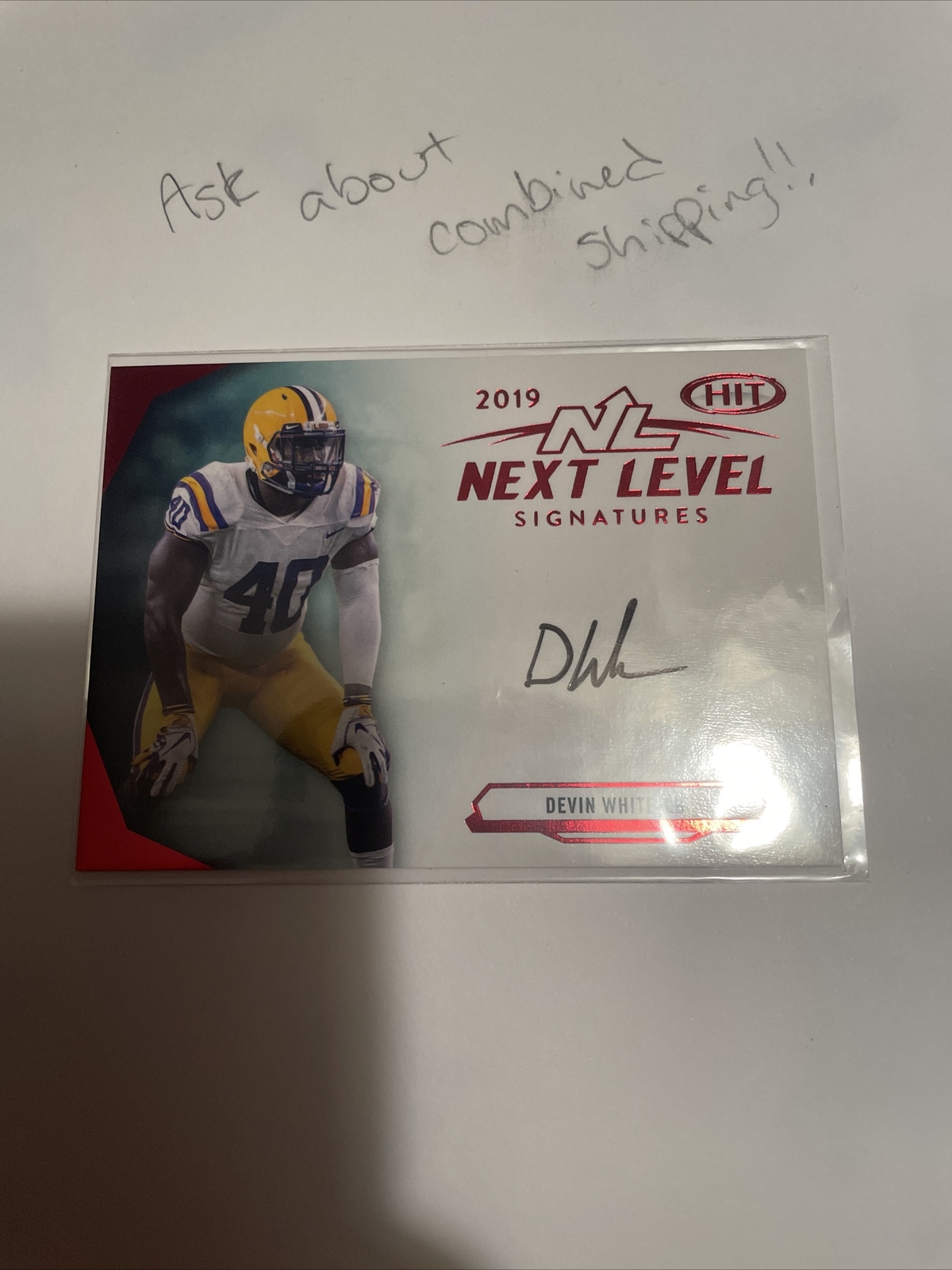 2019 SAGE HIT DEVIN WHITE ROOKIE, AUTO, #NL-DW, RED PARALLEL, SUPER ...