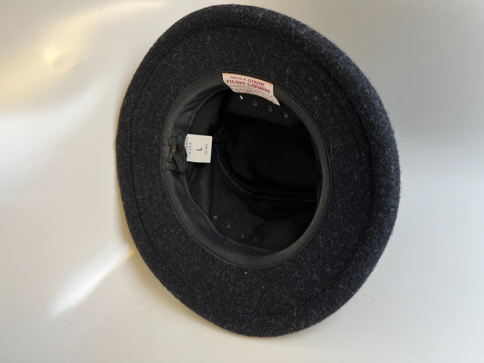 Filson Mens Black Virgin Wool Round Shaped Fedora Hat Size Large | eBay