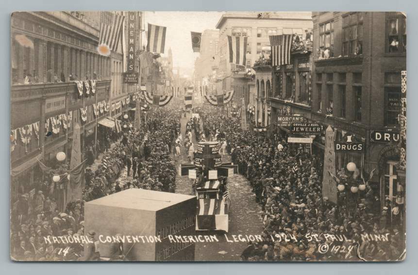 Railroad Parade Float ST. PAUL Minnesota RPPC Antique American Legion ...