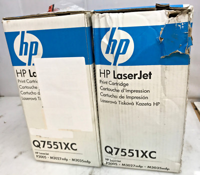 2 New Genuine Factory Sealed OEM HP Q7551X Toner Cartridges 51X | eBay