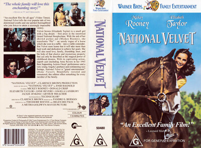 NATIONAL VELVET Elizabeth Taylor / Mickey Rooney VIDEO VHS Pal SirH70 ...