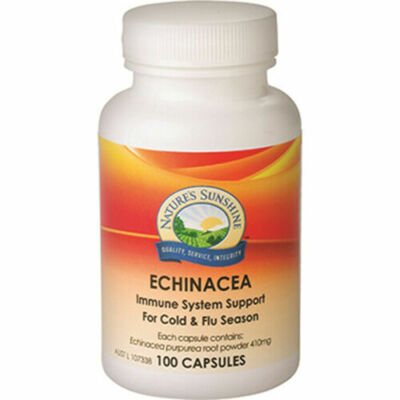 Nature's Sunshine Echinacea 100 capsules immune support cold flu ...