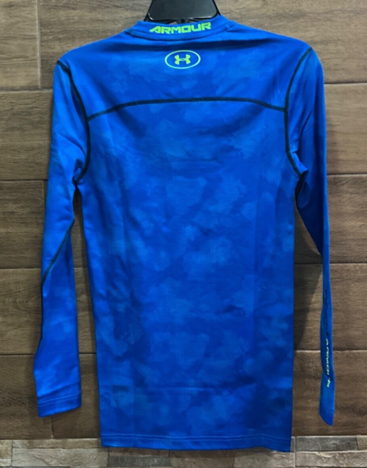 Under Armour Compression Printed L/S Jet Blue Hi Vis Logo Compression ...