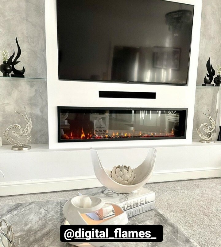 50 60 72 INCH LED HD+ PANORAMIC THIN BORDER 5cm MEDIA WALL ELECTRIC FIRE | eBay UK