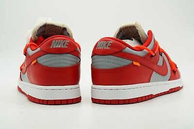 NIKE DUNK LOW OFF-WHITE USED SIZE 11 UNIVERSITY RED WOLF NIKE DUNK LOW OFF-WHITE USED SIZE 11 UNIVERSITY RED WOLF