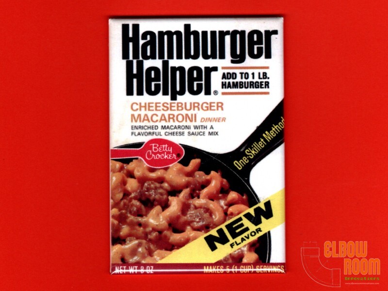 Vintage Hamburger Helper Cheeseburger Mac box art 2x3" fridge/locker ...