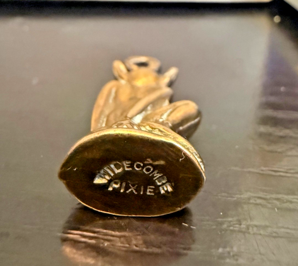 Vintage Lucky PIXIE Charm BRASS WIDECOMBE Pisky Piskie Pixy Pendant ...