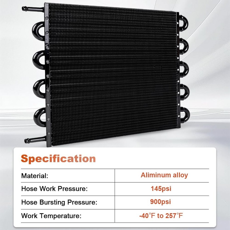 BARTOO Universal 5/16" Transmission Oil Cooler Kit, Aluminium alloy 10 ...